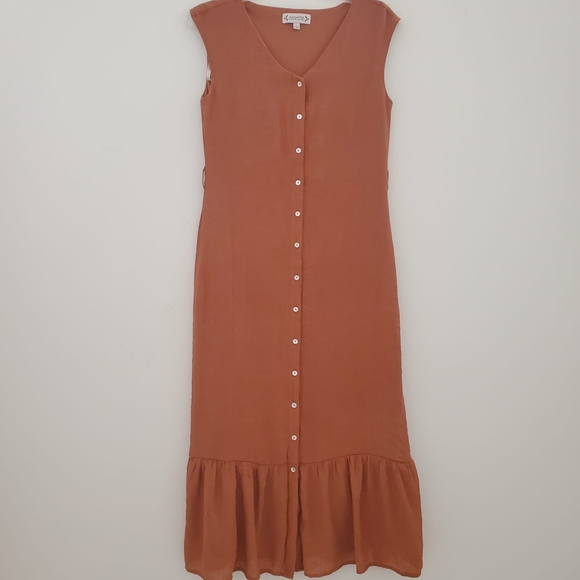 Nanette Lepore | Dresses | Annette Lepore Rusty Brick Colored Button ...